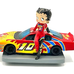 Gorgeous Collectible and Vintage Music Box Betty Boop Car Driver NASCAR ...