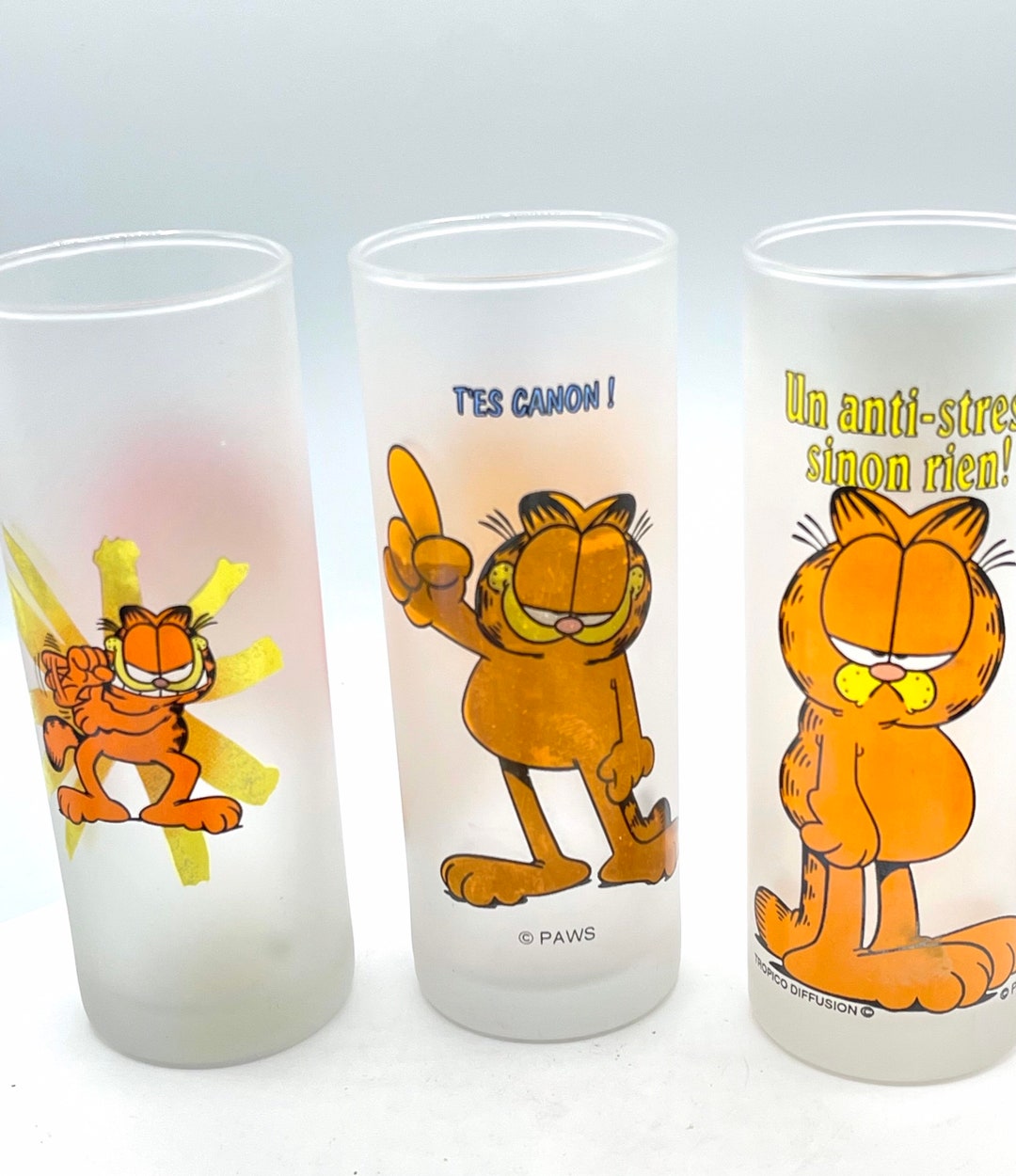 Gorgeous Collectible and Vintage Garfield Frosted Glass. - Etsy