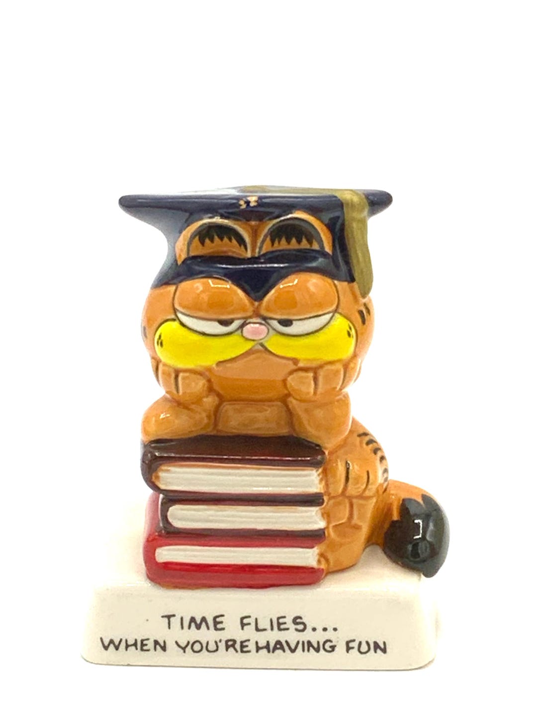 Gorgeous Collectible and Vintage Ceramic Garfield Figurine, Time Flies ...