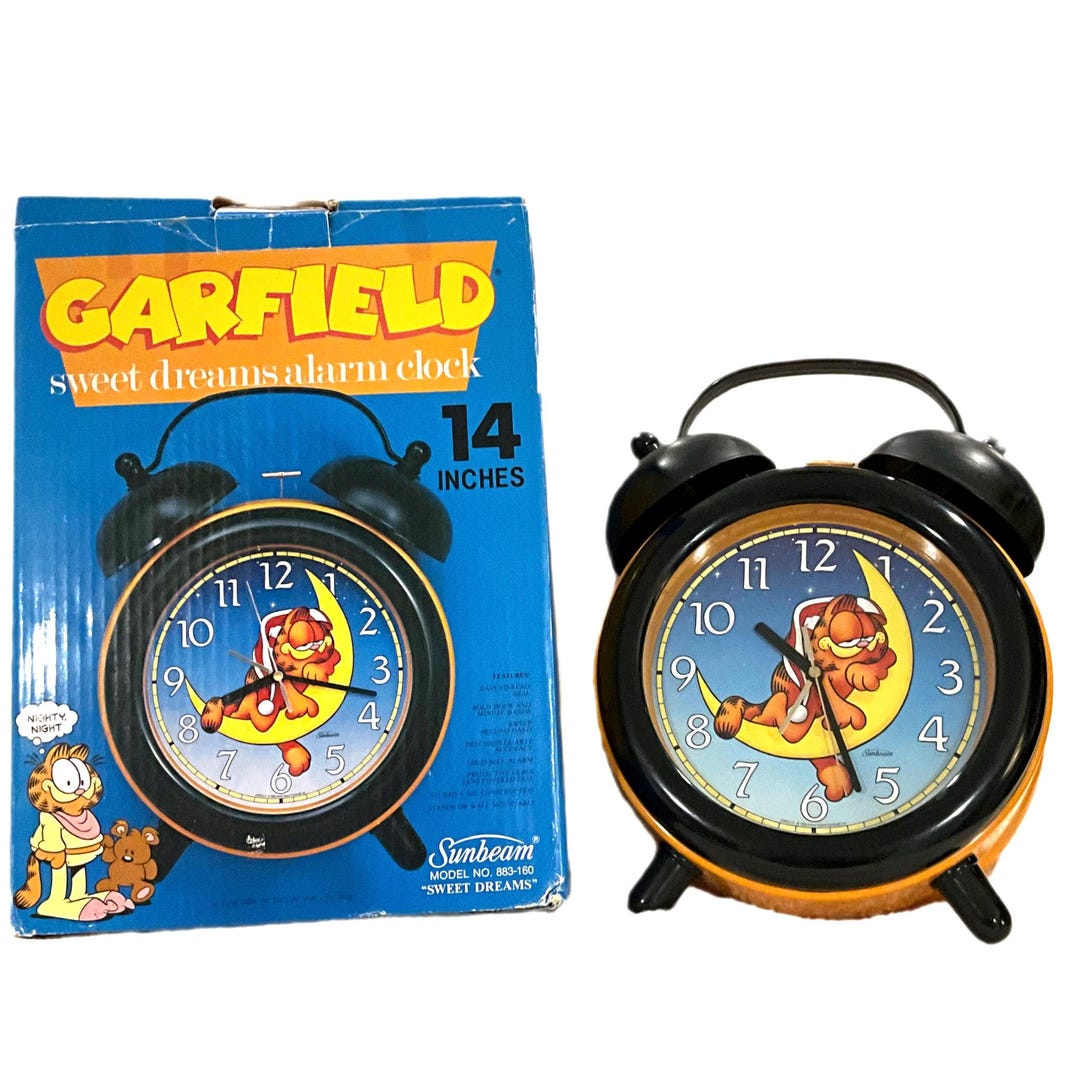 Gorgeous Collectible and Vintage Garfield Sunbeam Double Bell, Clock ...
