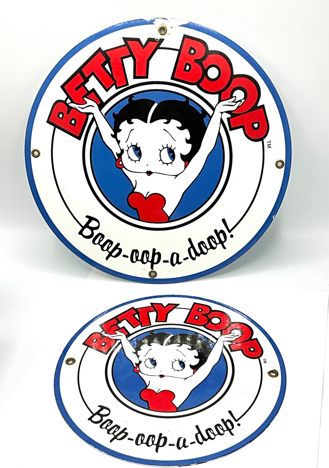 Gorgeous Collectible and Vintage Tin Sign Betty Boop, Metal, Tin, Round ...