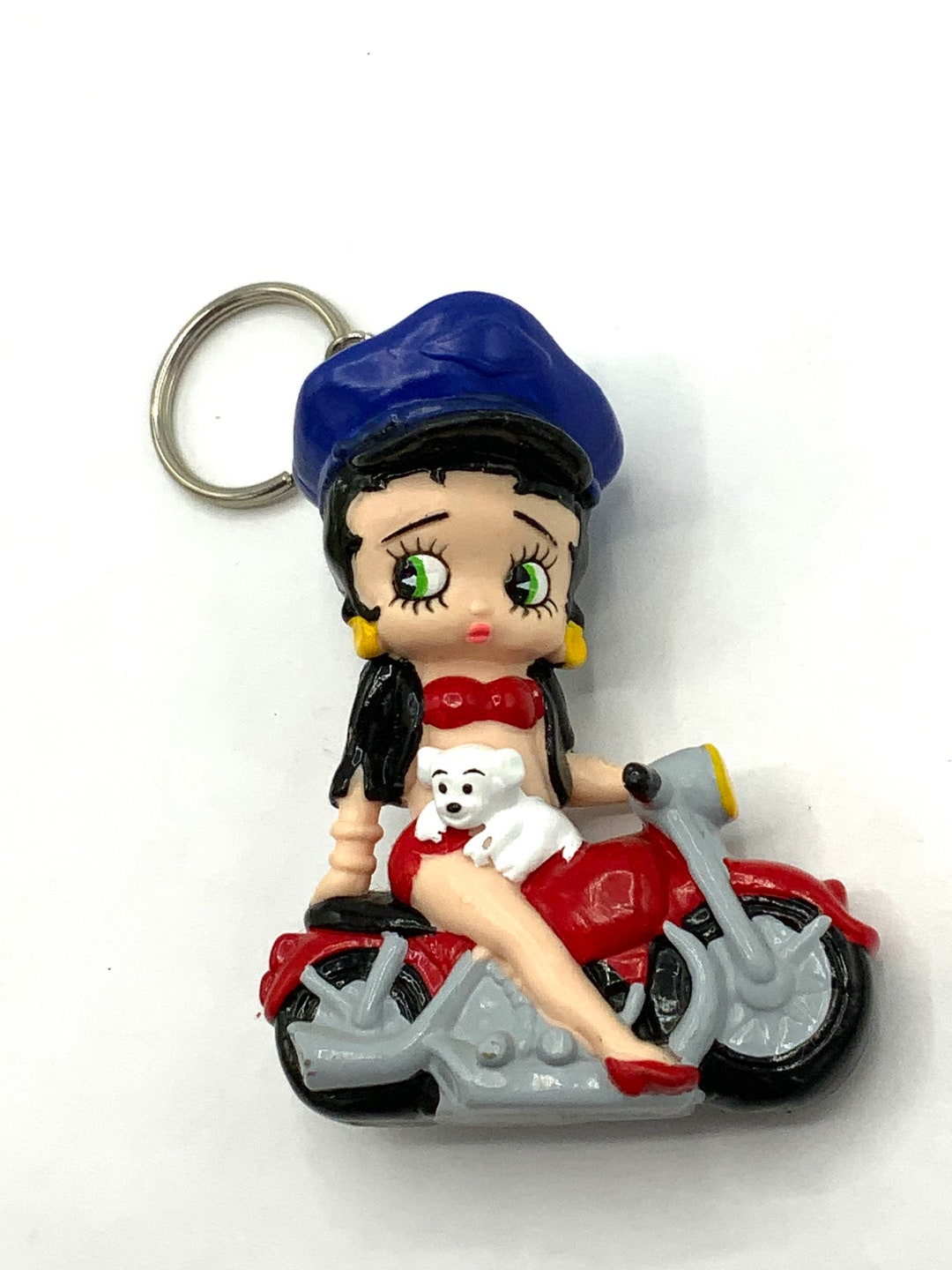Gorgeous Collectible and Vintage Betty Boop With a Motorcycle Keychain ...