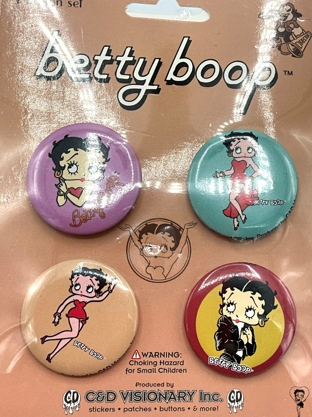 Gorgeous Collectible and Vintage Betty Boop Set Pin/ Brooch, Round, - Etsy