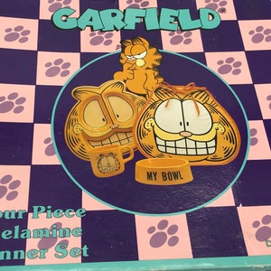 Vintage Garfield Four Pieces Melamine Dinner Set. New - Etsy