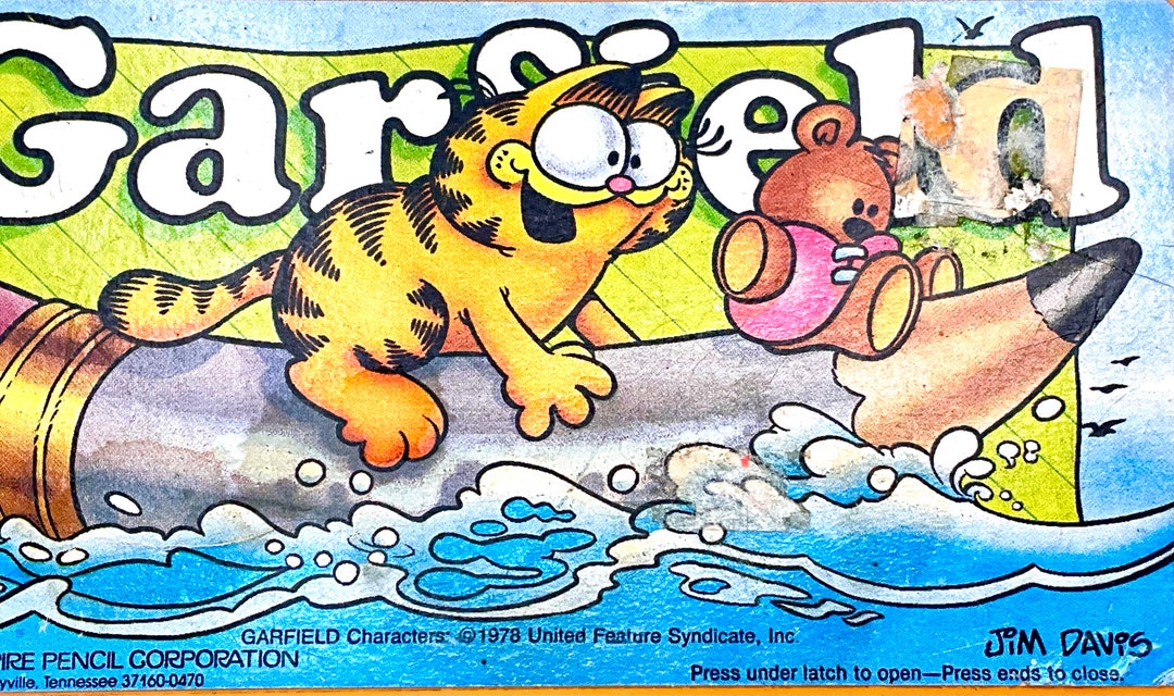 Gorgeous Collectible and Vintage Garfield Pencil Box, Orange. - Etsy