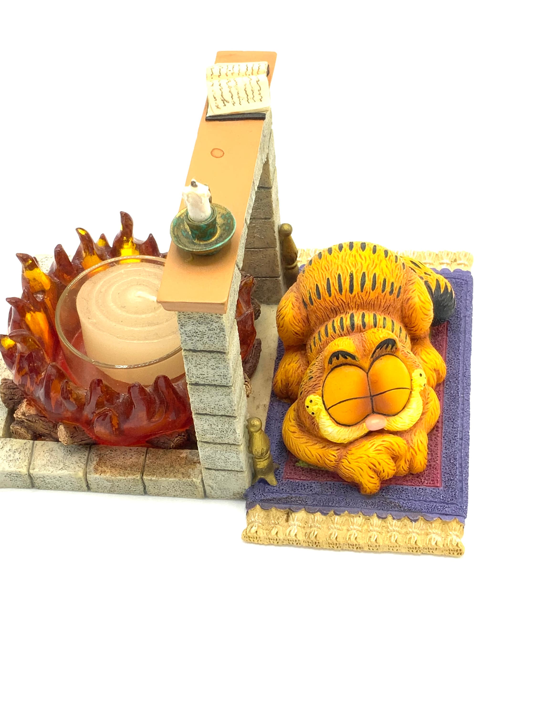 Gorgeous Collectible and Vintage Garfield Warm and Toasty by Fireplace ...