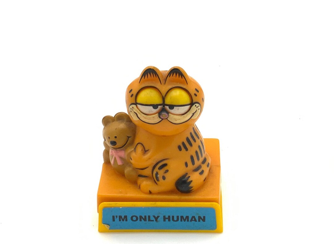 Vintage Garfield Push and Garfield Move His Eyes Figurine, Cat. I’m ...