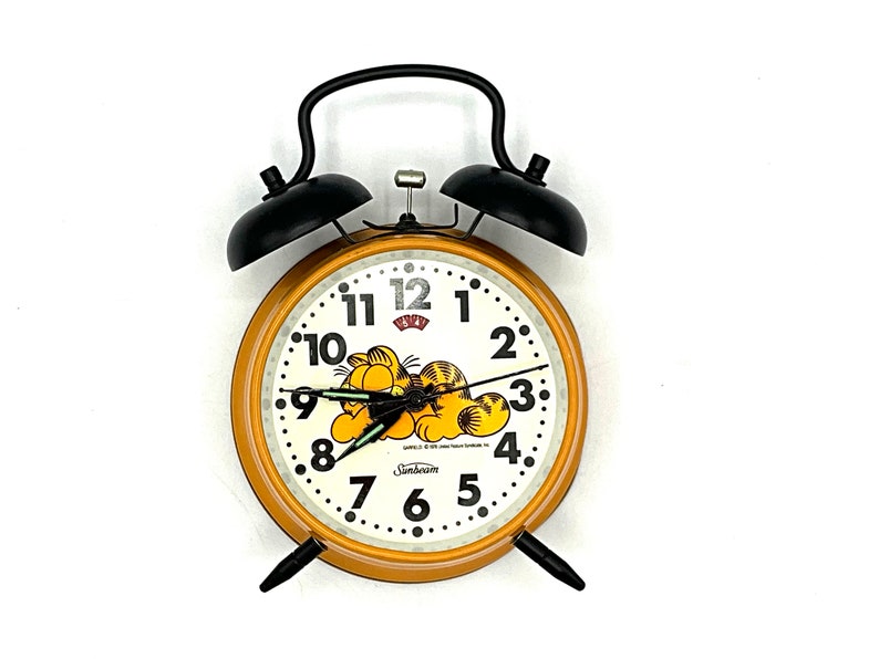 Gorgeous Collectible and Vintage Garfield Sunbeam Double Bell, Clock ...