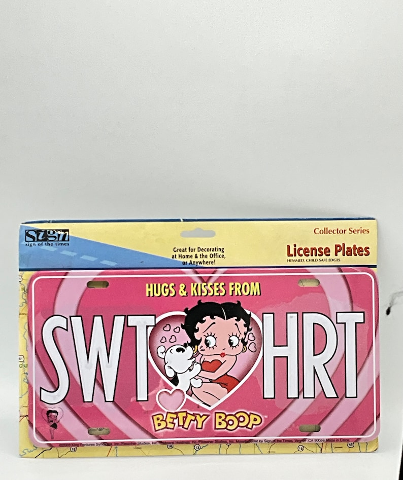 Gorgeous Collectible and Vintage Betty Boop Car Plate, Lice Plate, Swt ...