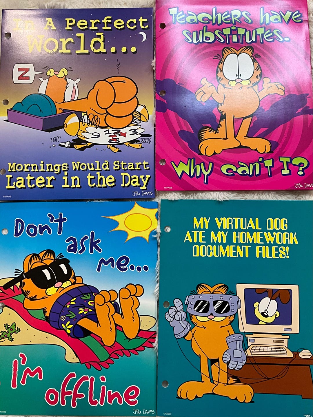 Gorgeous Collectible and Vintage Garfield Mead Folders, Cat School ...