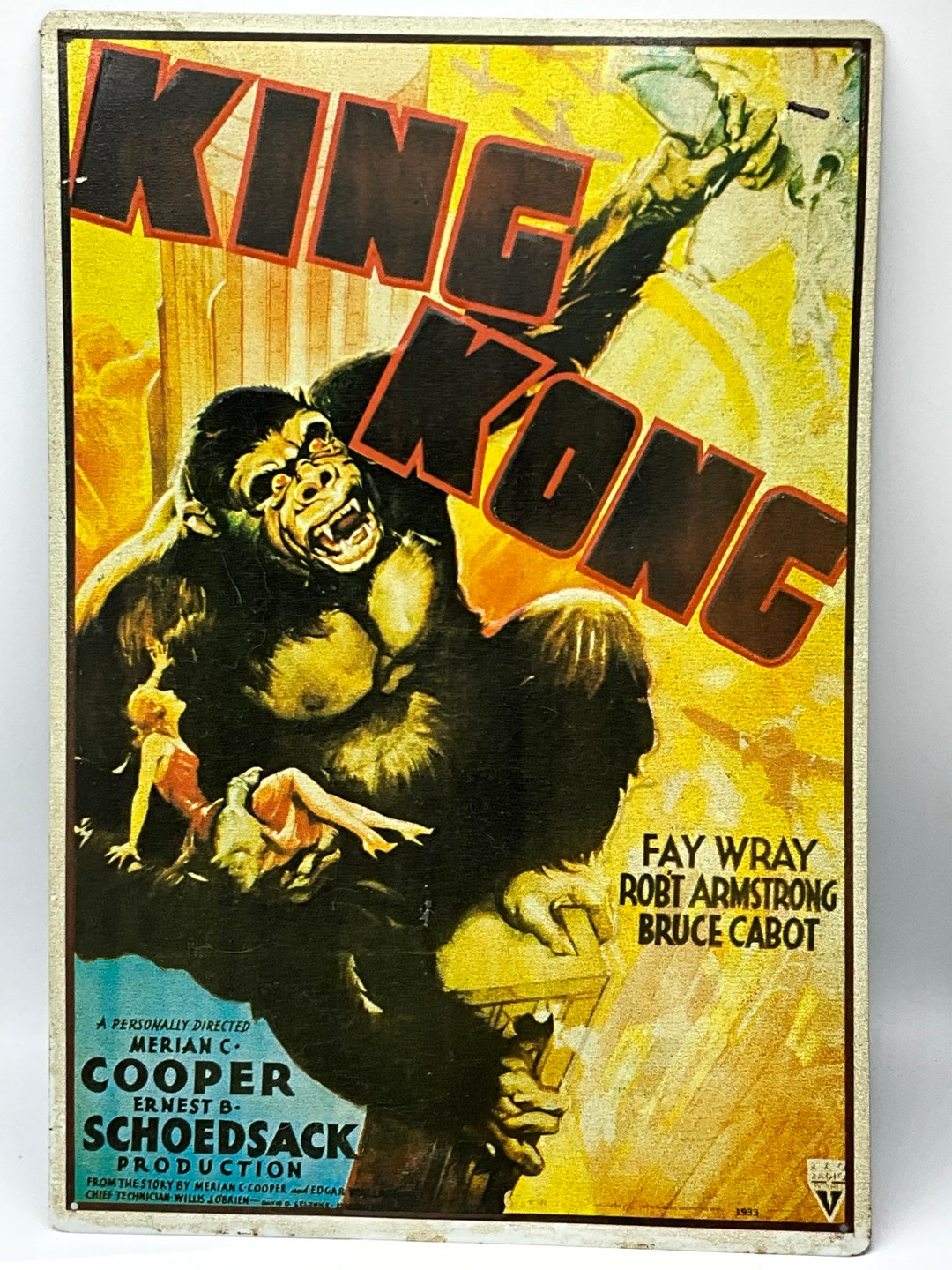 Gorgeous Collectible and Vintage Tin Sign King Kong,metal, Poster 17 1/ ...