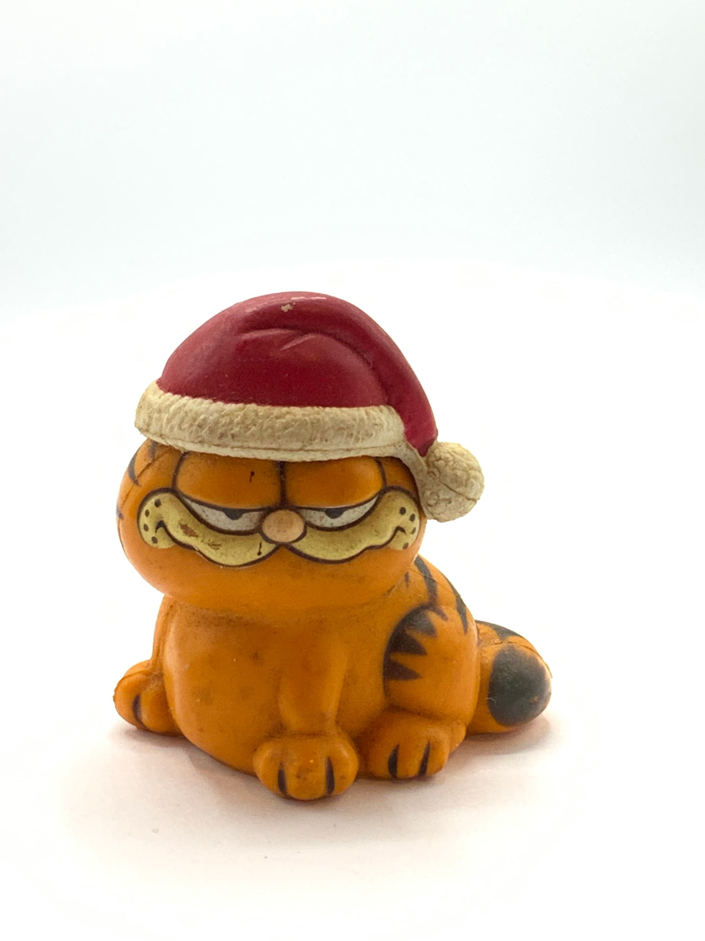 Gorgeous vintage Garfield Santa Claus figurine cat red hat. | Etsy