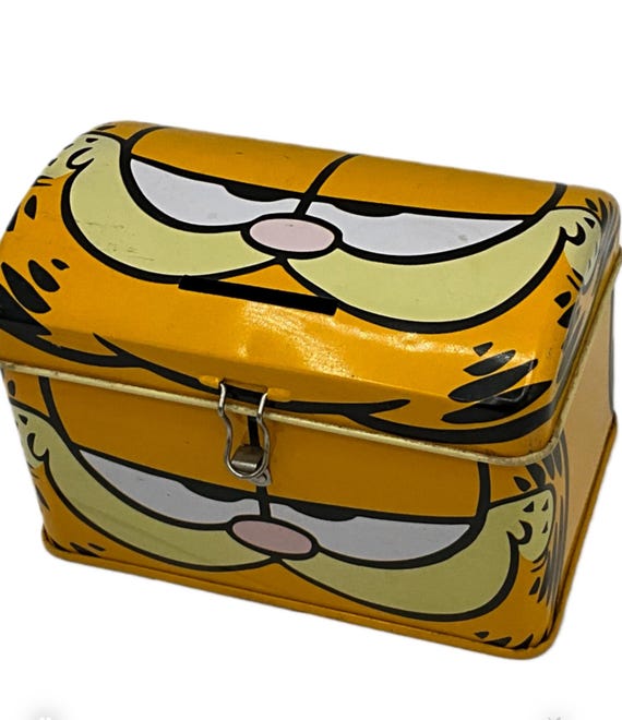Gorgeous collectible and vintage Garfield tin box, ye… - Gem