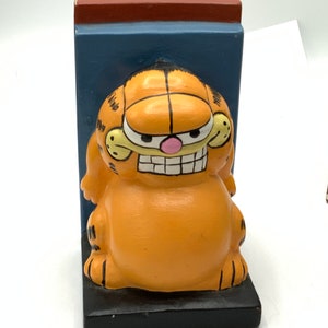 Gorgeous Collectible and Vintage Garfield Bookends, Figurine Set. - Etsy