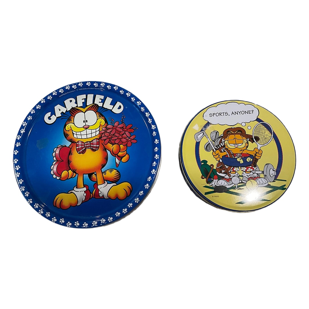 Gorgeous Collectible and Vintage Garfield Round Tin Box, Love or Golf ...