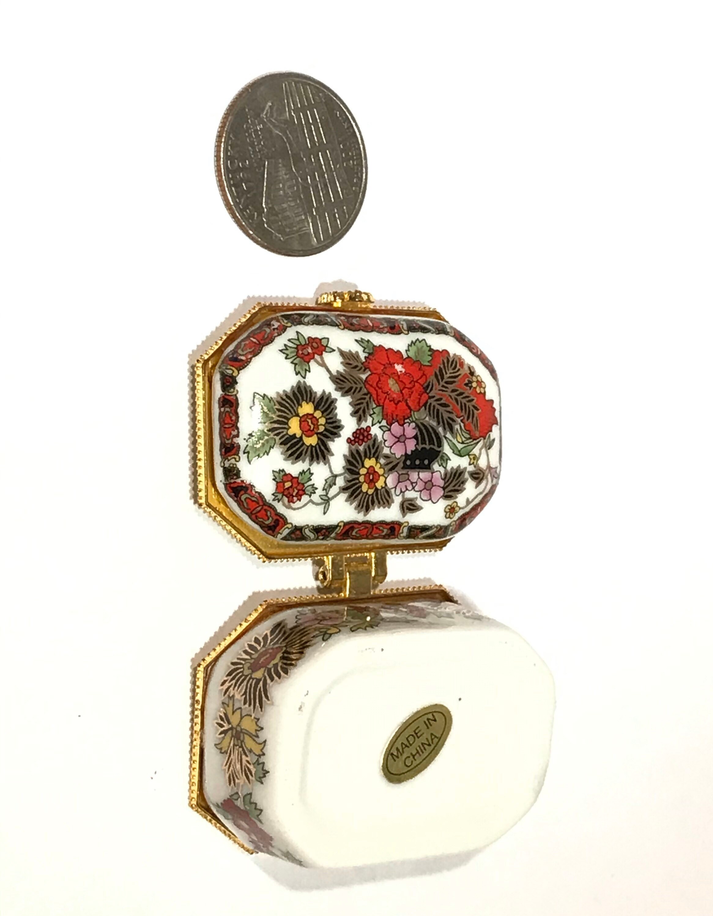 Rectangle Floral Ceramic Trinket Box - Etsy