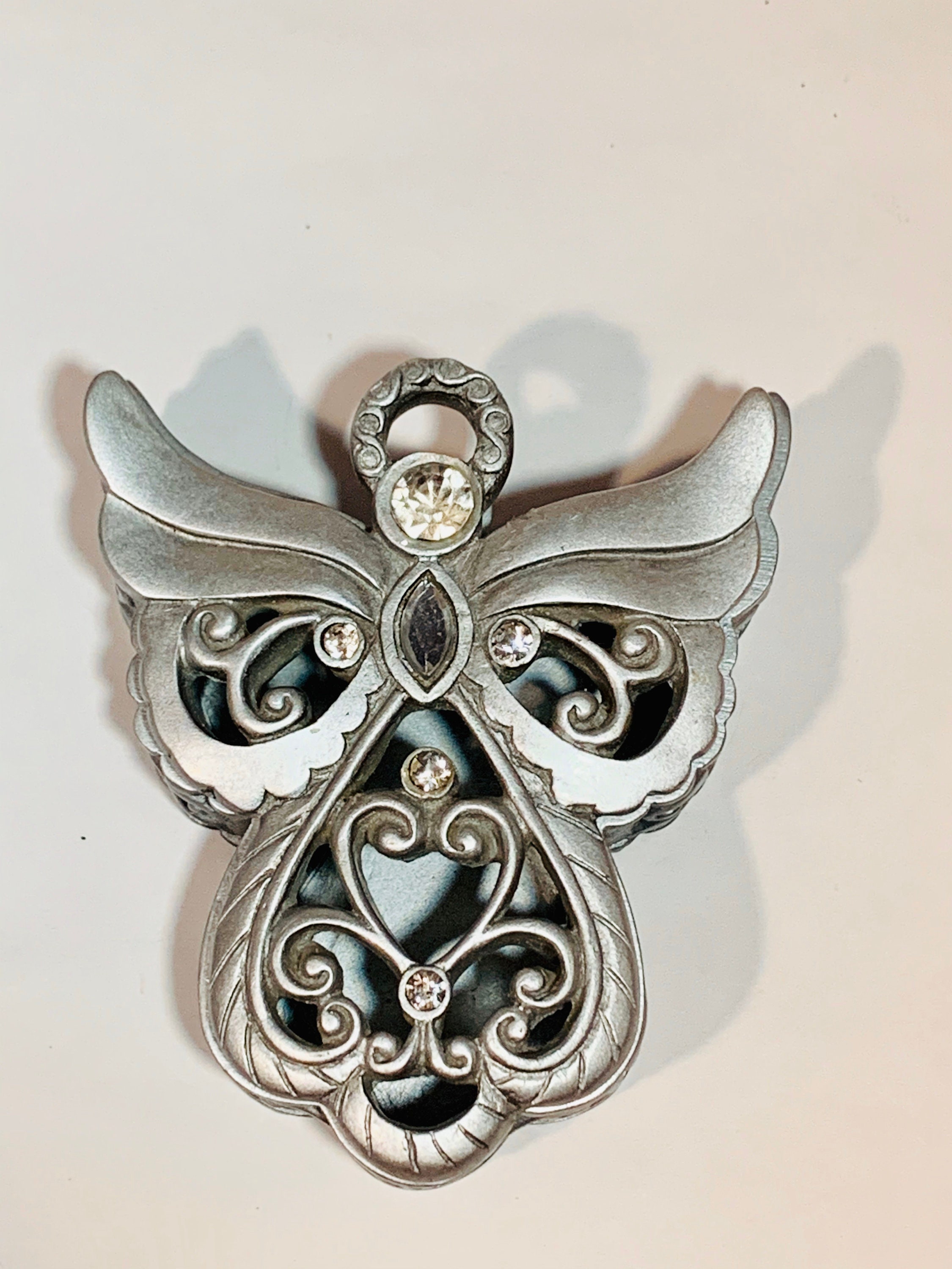 Vintage Jewelry Box as an Angel, Metal With Crystal/ Zirconia - Etsy