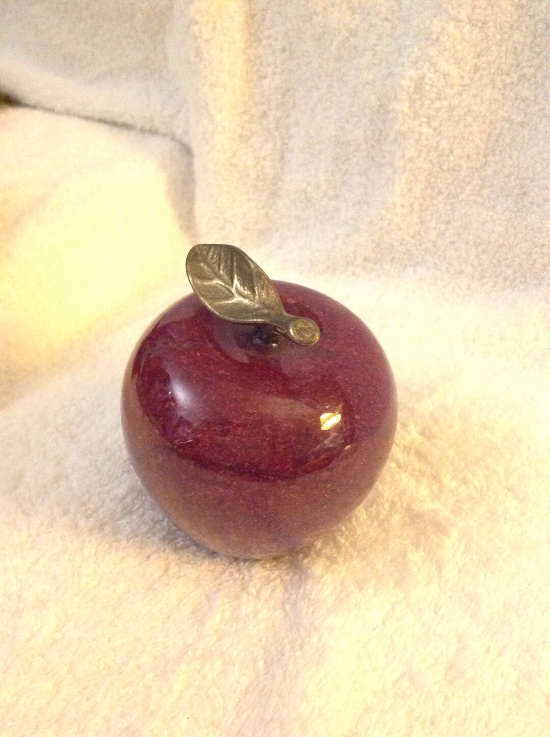 Vintage Red Marble Apple - Etsy