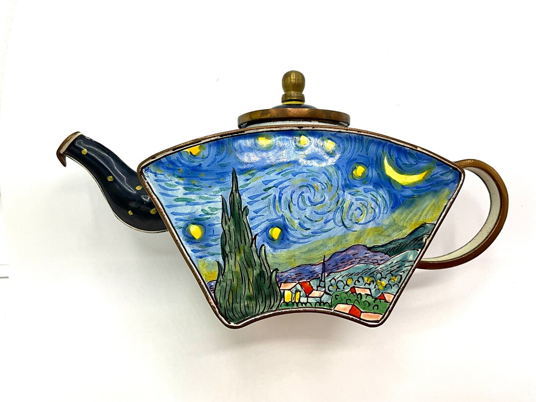 Gorgeous Collectible and Vintage Teapot by Kelvin Chen, Van Gogh Starry ...
