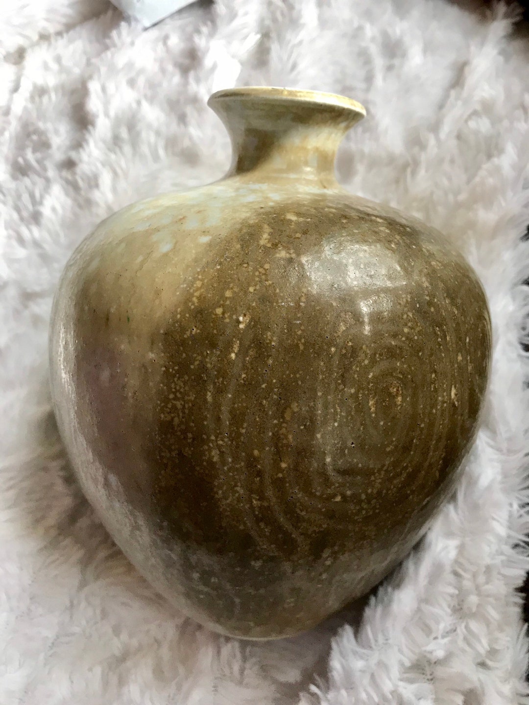 Studio Pottery Weed Pot, Signed by RS, Green Pale Tones - Etsy