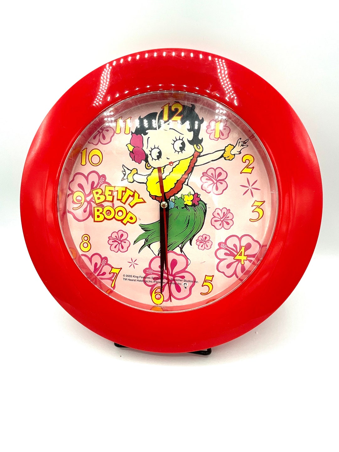 Gorgeous Collectible and Vintage Betty Boop Clock Round, Red, Hawaii ...