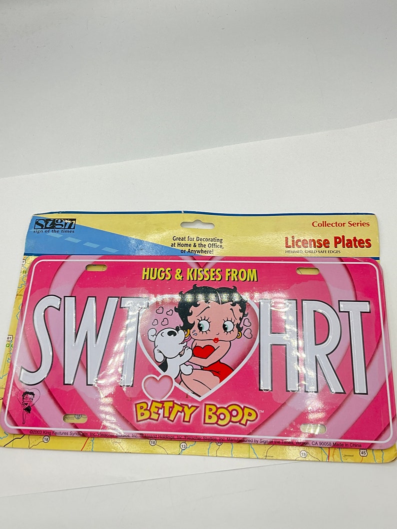 Gorgeous Collectible and Vintage Betty Boop Car Plate, Lice Plate, Swt ...