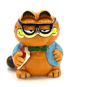 Gorgeous Collectible and Vintage Ceramic Garfield as a Professor With ...