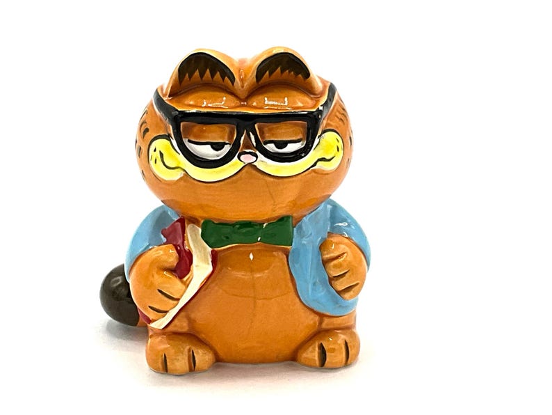 Gorgeous Collectible and Vintage Ceramic Garfield as a Professor With ...