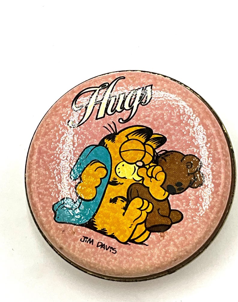 Gorgeous Collectible and Vintage Garfield and Pooky Tin Can, Jewelry ...
