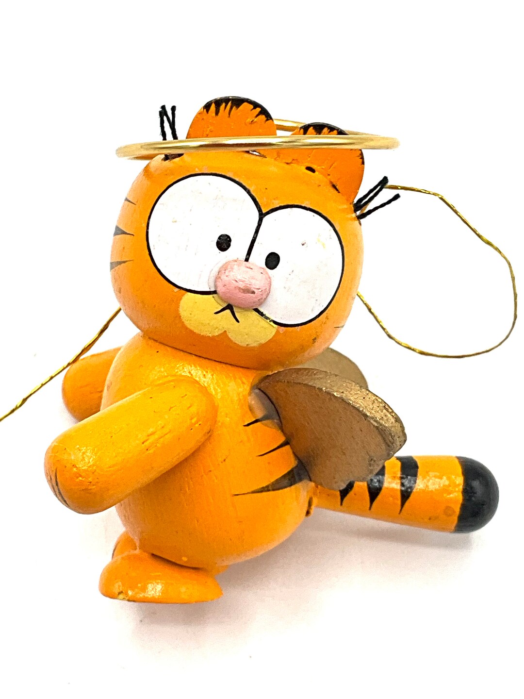 Gorgeous Collectible and Vintage Wood Garfield as Angel, Ornament. - Etsy