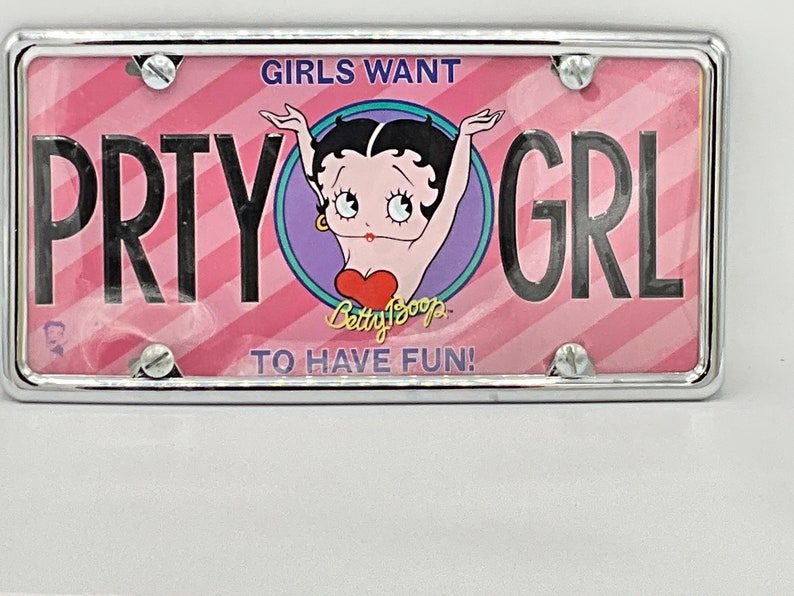 Gorgeous Collectible and Vintage Betty Boop Car Plate With the Frame ...