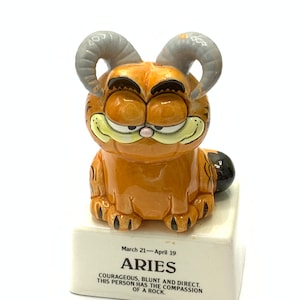 Gorgeous Collectible and Vintage Porcelain Garfield by Enesco, Aries ...