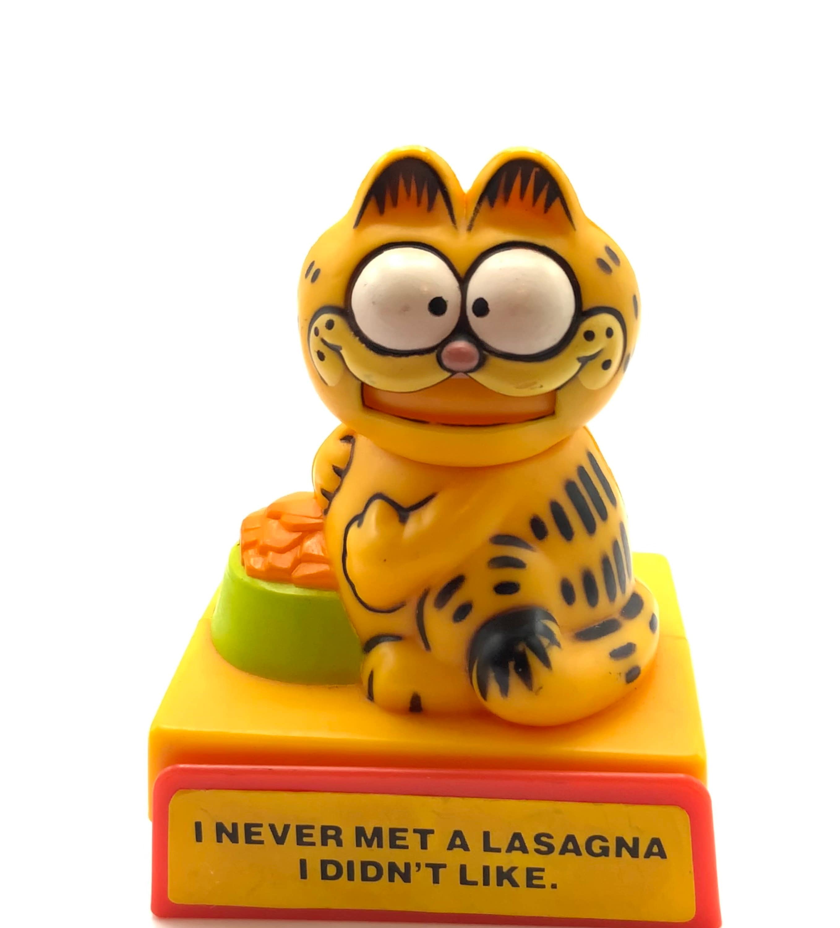 Vintage Garfield push the head and Garfield smile figurine | Etsy