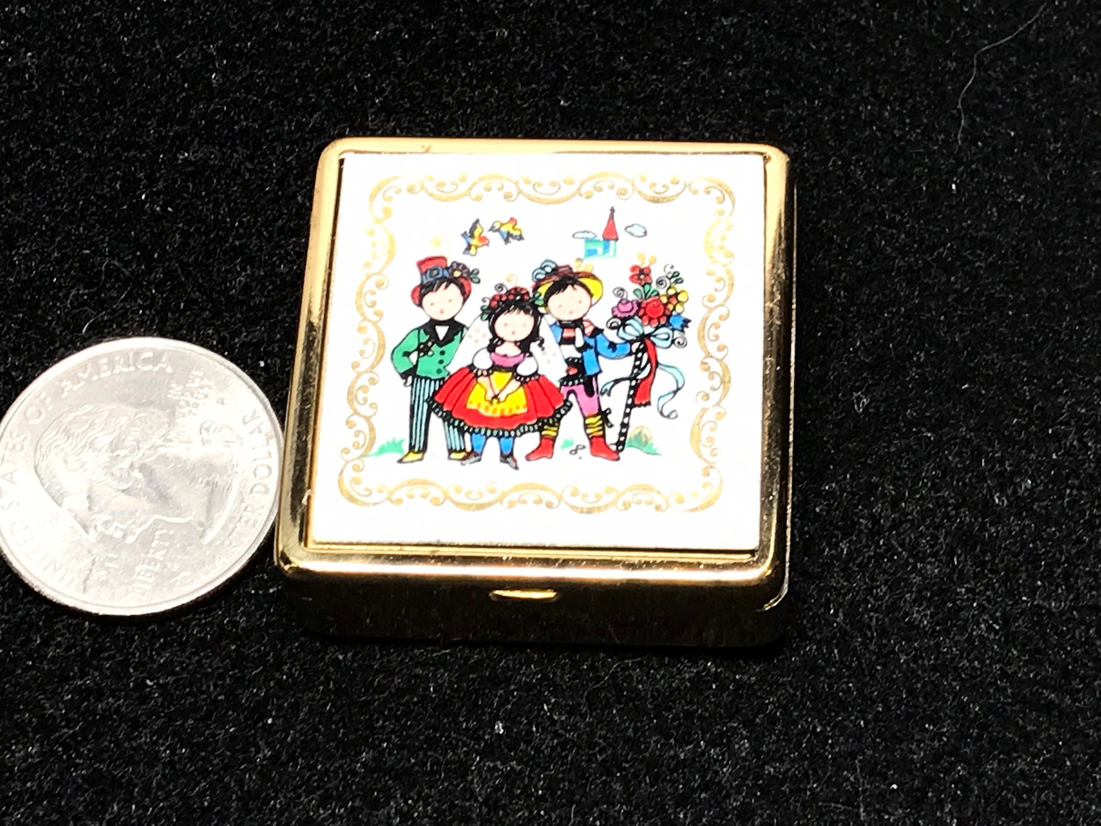 Vintage Ceramic and Gold Tone Square Shape Trinket Made in - Etsy