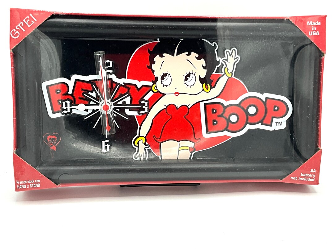 Gorgeous Collectible Betty Boop With Red Dress, Clock, Framed License ...