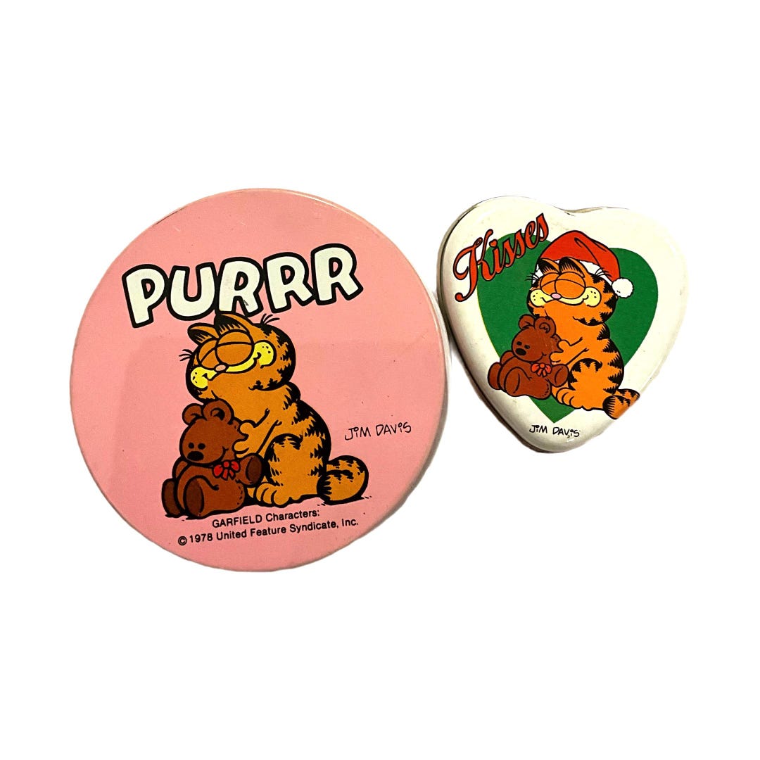 Gorgeous Collectible and Vintage Garfield Small Tin, Jewelry Box, Pooky ...