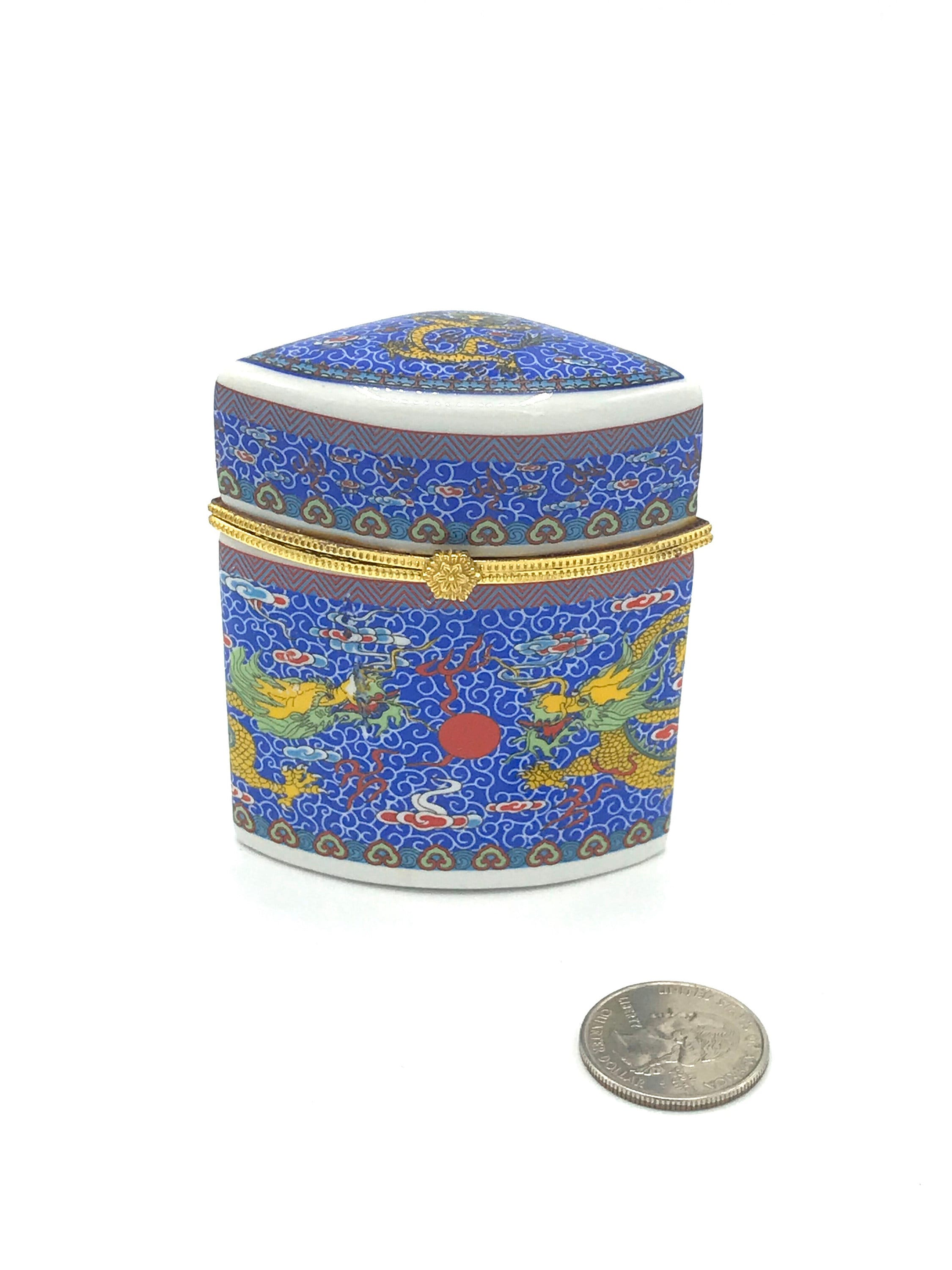 Blue Trinket Asian Design Jewelry Box. - Etsy