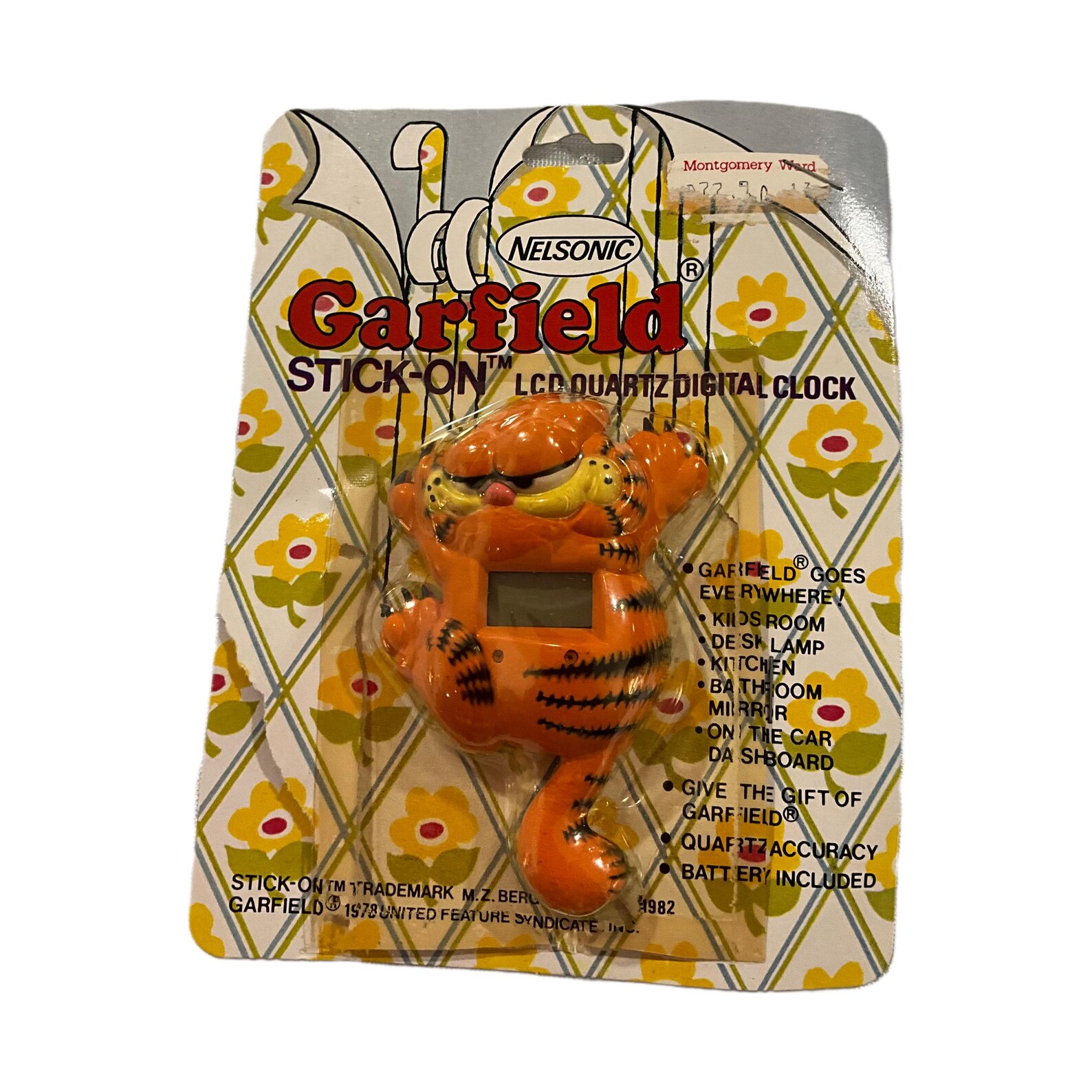 Collectible and Vintage Garfield Digital Clock, Stick-on Cat, Nelsonic ...