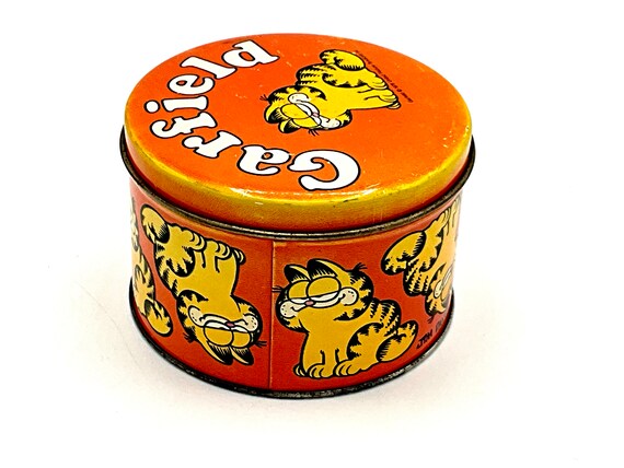 Gorgeous collectible and vintage Garfield round tin b… - Gem