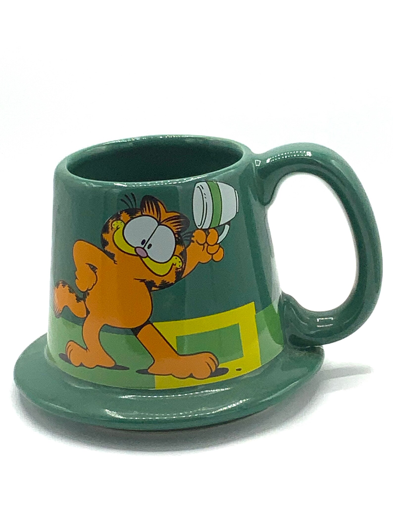 Gorgeous collectible Garfield green coffee mug Irish St. | Etsy