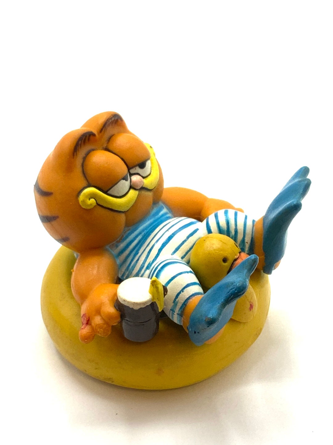 Vintage Garfield Swimming Figurine Cat Orange. - Etsy