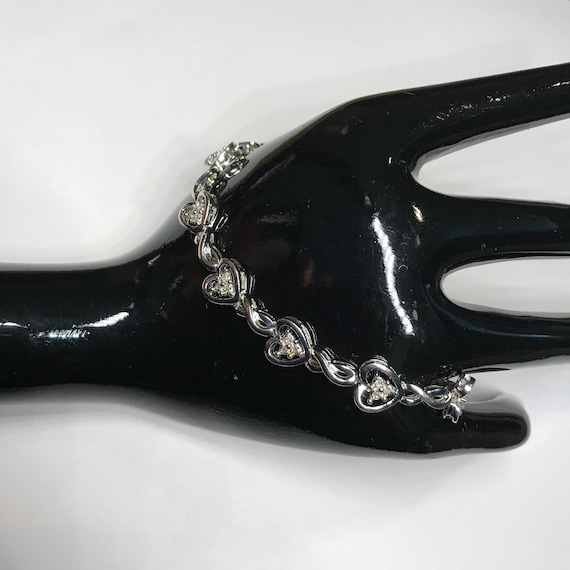 925 silver / Heart infinite love chain bracelet - Gem