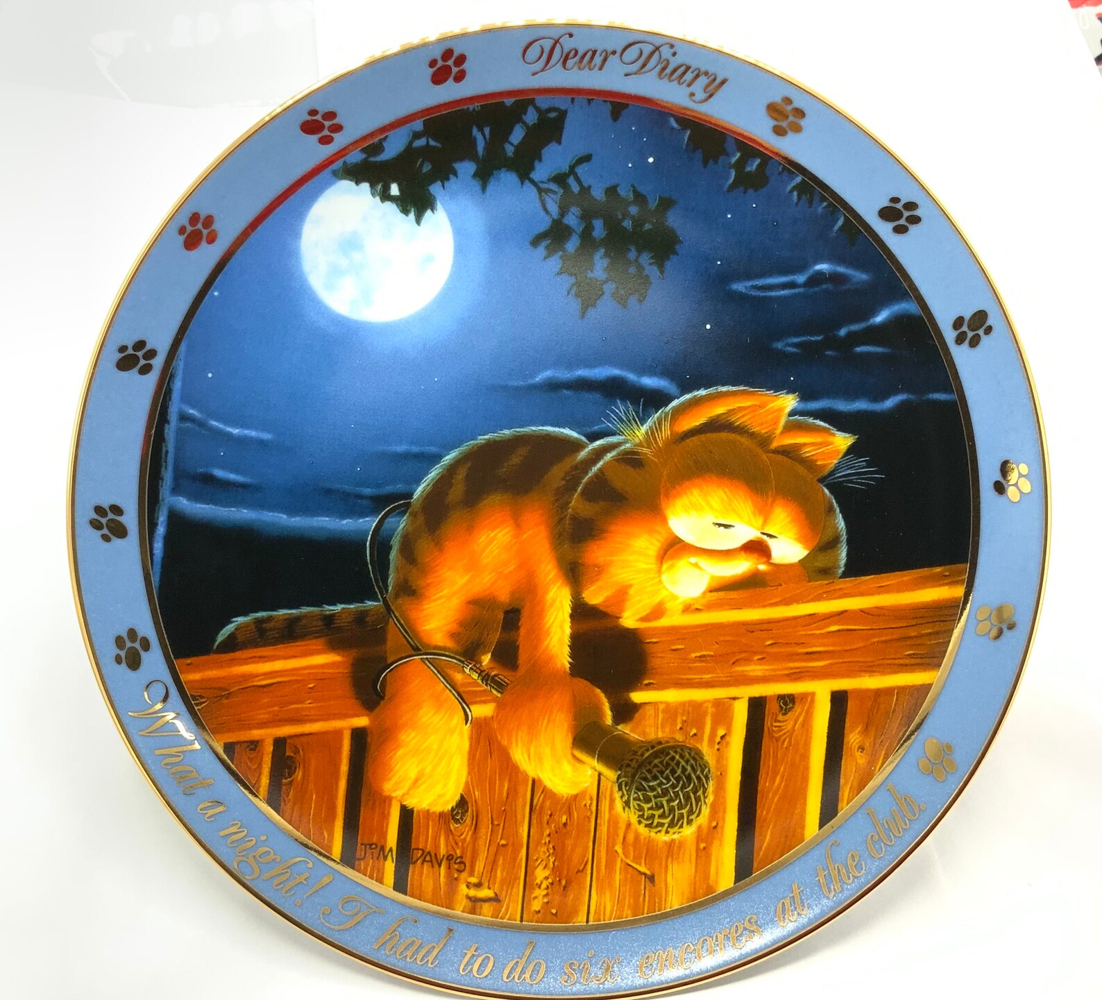 Amazing Garfield Collectible Plate what a Night I Had to Do - Etsy