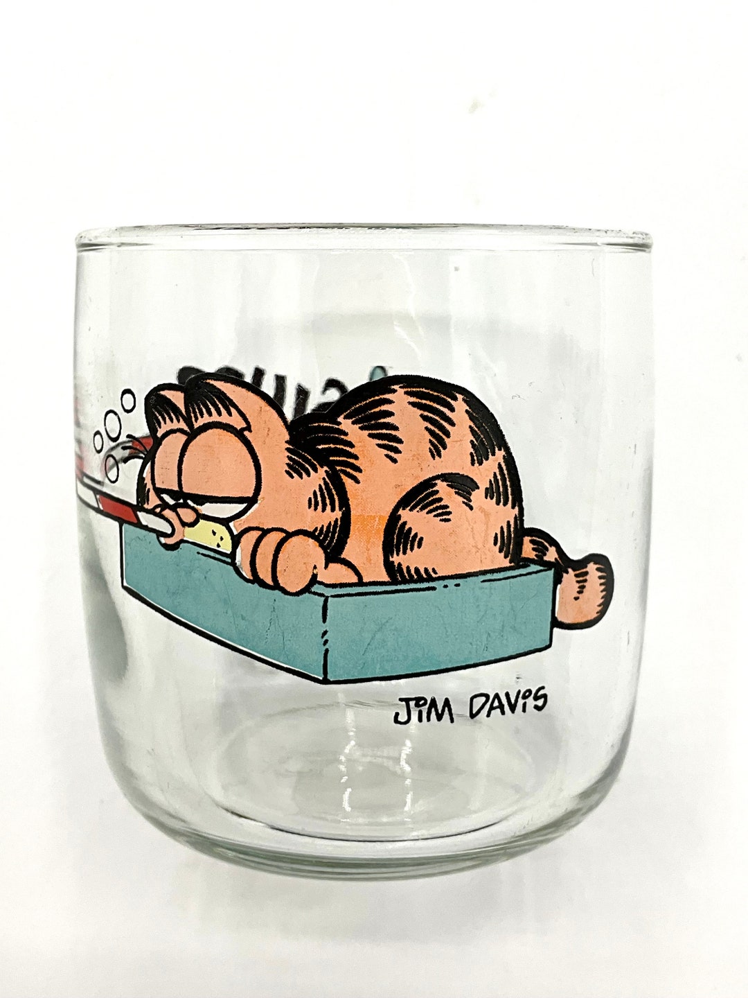 Gorgeous Collectible and Vintage Garfield Slurp Glass. Small. - Etsy
