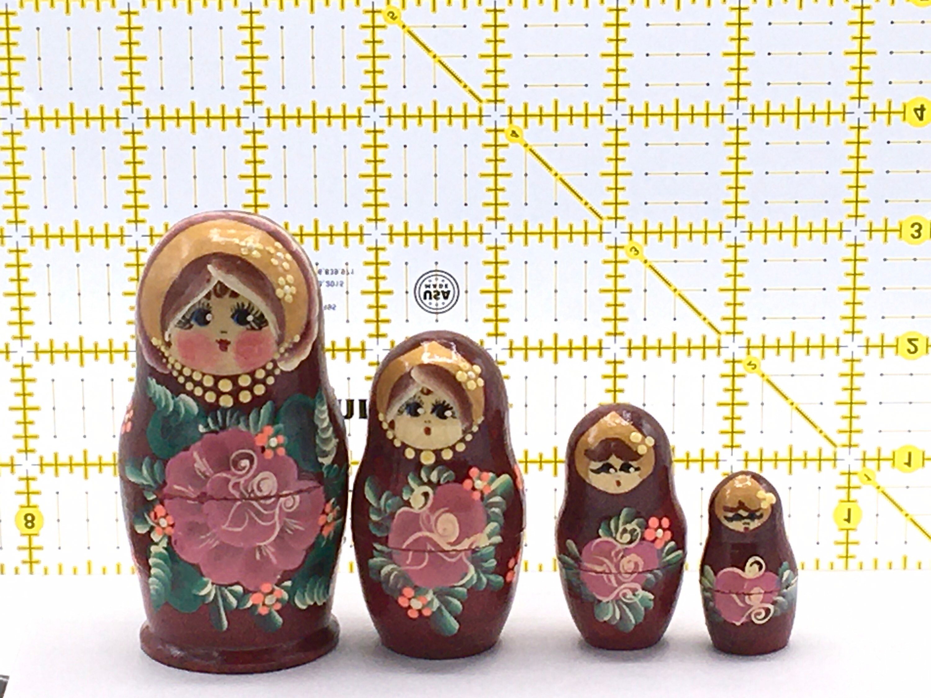 Vintage Nesting Doll With Flower Design, Set of 4. - Etsy