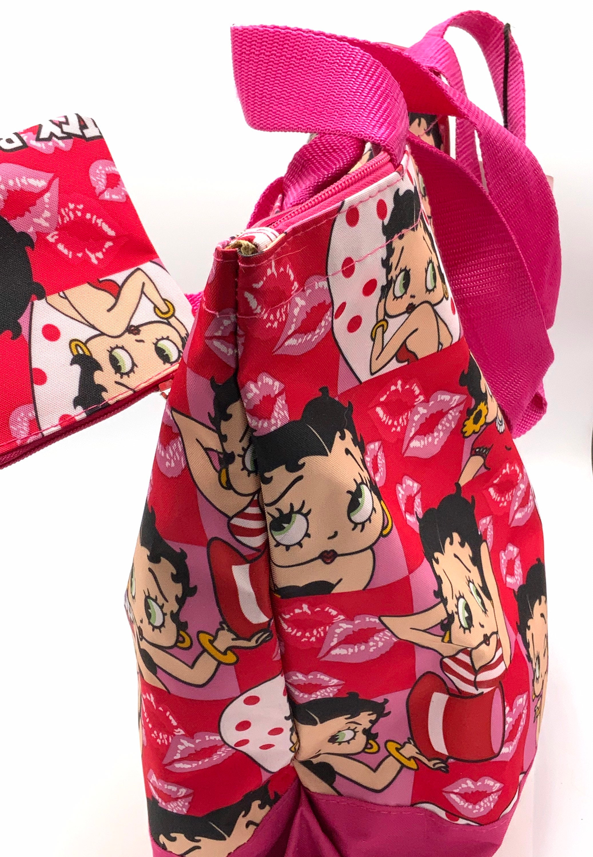 Gorgeous Collectible Betty Boop Pink Material Purse With Small Wallet ...