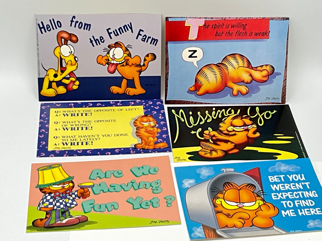 Gorgeous Collectible and Vintage Garfield Post Cards, - Etsy