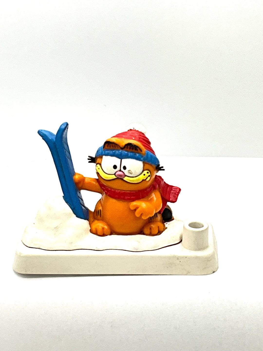 Gorgeous Collectible and Vintage Garfield Pen Holder,snow, Skiing Cat ...