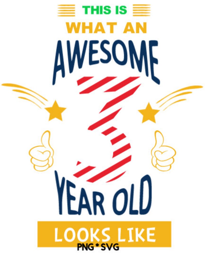 Awesome 3 Year Old SVG, Turning Three SVG, Turning 3 SVG, - Etsy