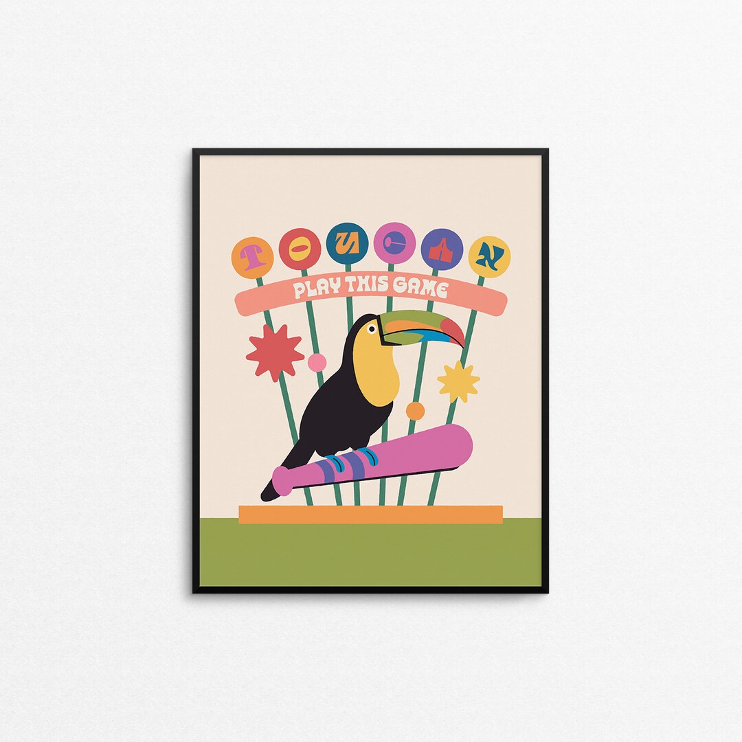 Toucan Play That Game Art Print - Quirky Bird Lovers Parrot Print ...